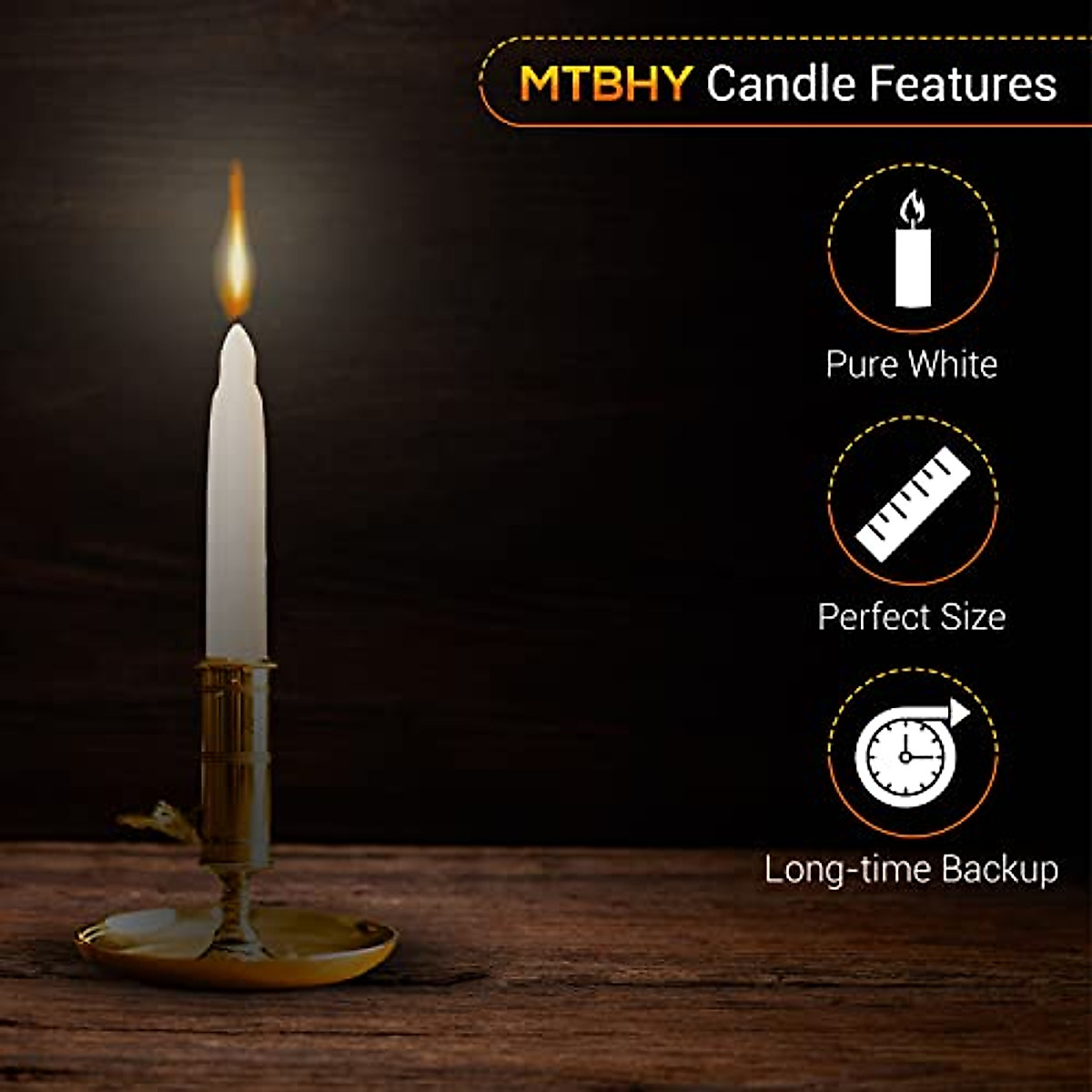 MTBHY Taper Candles Pack of 12- 5 inch Long Dinner Candles Set-unscented Household Candle Set-White Candles with smokeless Flame-Emergency Candles with 4 Hours Long Burn time