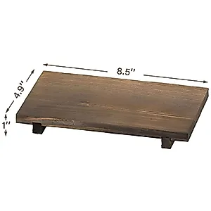 TIKUSAN Table Top Charcoal Grill, Shichirin with Wire Mesh Grill and Wooden Base Made in Japan Original Japanese Design White Middle Size