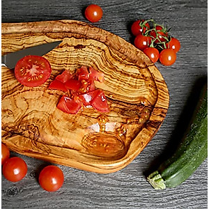Cleminson 18” x 9” Olive Wood Carving, Cutting and Serving Board with Juice Groove - Large