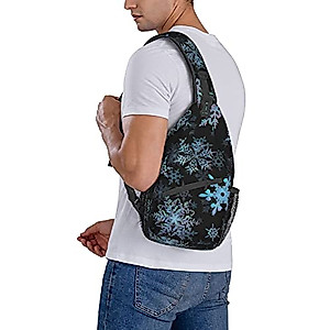JSHXJBWR Christmas Snowflakes Chest Bags Winter Holiday Xmas Crossbody Sling Bag Travel Hiking Backpack Casual Shoulder Daypack For Women Men