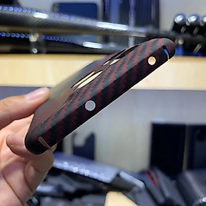 GIMENOHIG Ultra Thin and Lightweight Aramid Carbon Fiber Case for Oneplus 10T 5g (Red Black)