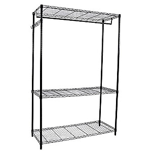 Apollo Hardware Black 3-Shelf Garment Rack 18"x48"x72"