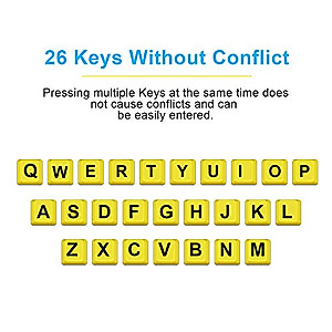 BOOGIIO Large Print Computer Keyboard, Wired USB High Contrast Keyboard with Oversized Print Letters for Visually Impaired Low Vision Individuals (Yellow+Black)