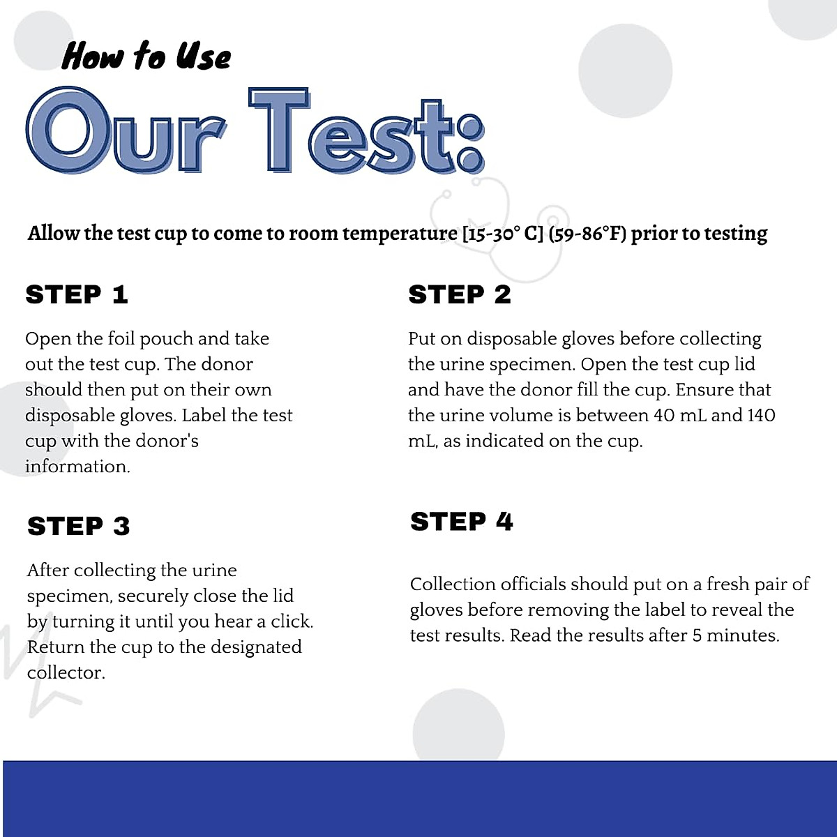 13 Panel Drug Test Kit, Screens for 13 Drugs: AMP, OPI, MET, BZO, COC, MTD, OXY, BUP, MDMA, THC, BAR, TCA, Fen, Buil-in Temperature Strip, Easy-Read (100)