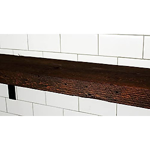 Modern Timber Craft Reclaimed Wood Wall Shelf | Easy-to-Install | Steel Angle Brackets Included | Rustic Decoration | 2" Thickness | 18" L x 10" D, Early American