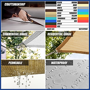 ShadeMart 8' x 8' x 8' Turquoise Triangle Sun Shade Sail UPF50 Canopy smTAPT08 Fabric Cloth Screen, Water Air Permeable & UV Resistant, Heavy Duty, Carport Patio Outdoor - (We Customize Size)