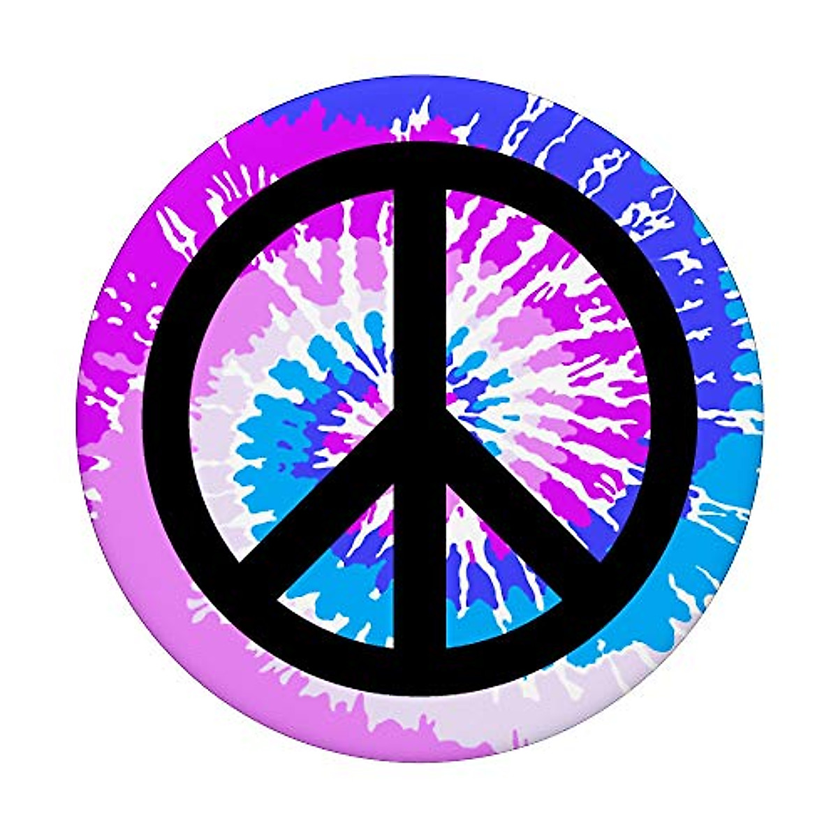 Peace Sign Tie Dye Pattern Purple Pink Light Blue PopSockets PopGrip: Swappable Grip for Phones & Tablets