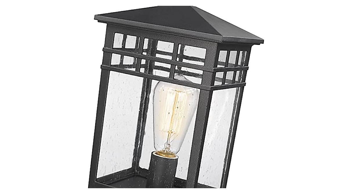 Diyel Modern Black Outdoor Post Light & Pillar Lantern