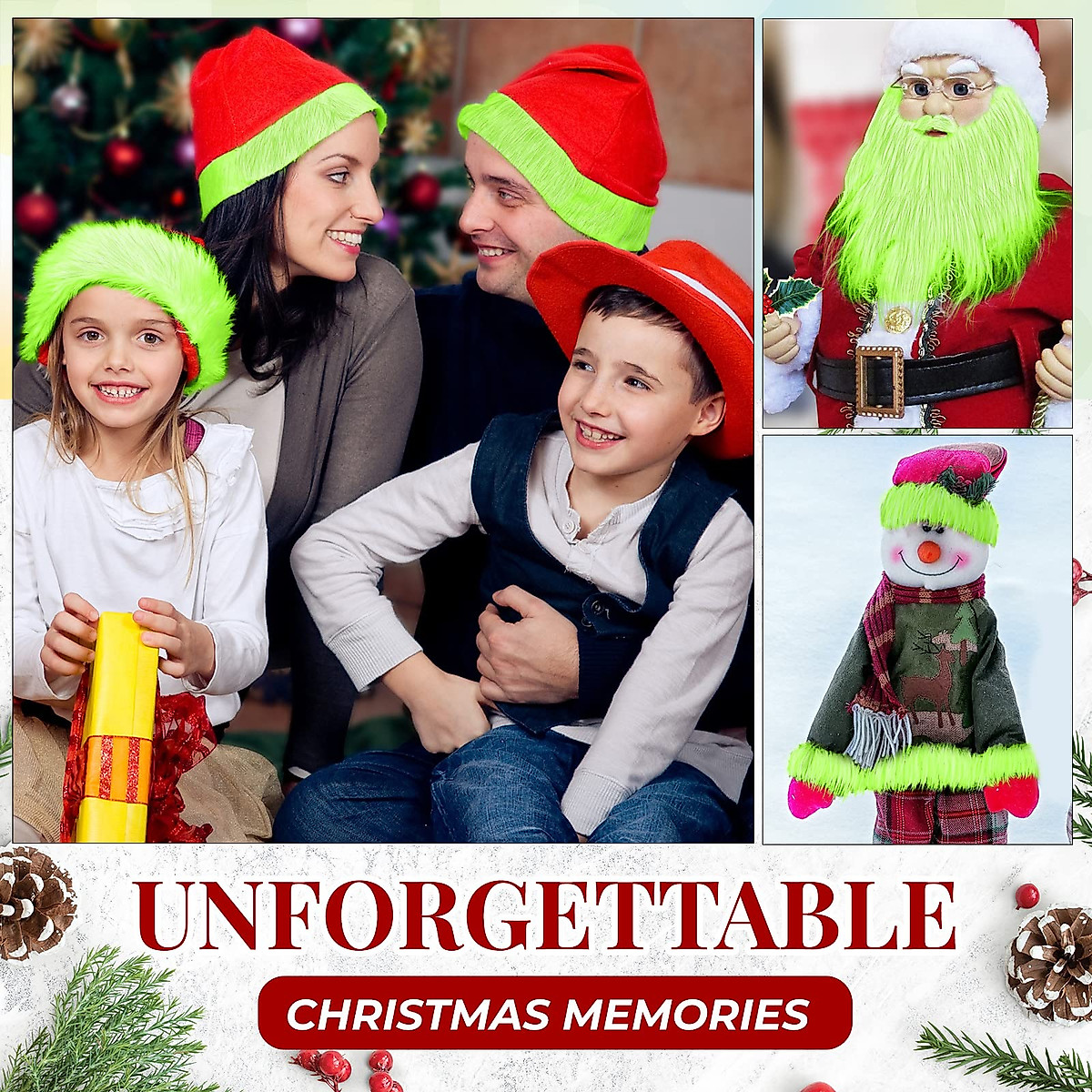 Oudain 10 Pcs Green Fur Fabric Squares 10"×10" Green Winter Squares Soft Faux Fur Green Fur Fluffy Fabric for DIY Crafts, Costumes, Apparel, Rugs, Pillows, Decor(Green)