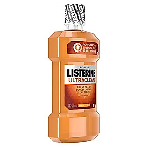 Listerine Ultraclean Oral Care Antiseptic Mouthwash with Everfresh Technology to Help Fight Bad Breath, Gingivitis, Plaque and Tartar, Fresh Citrus, 1 L