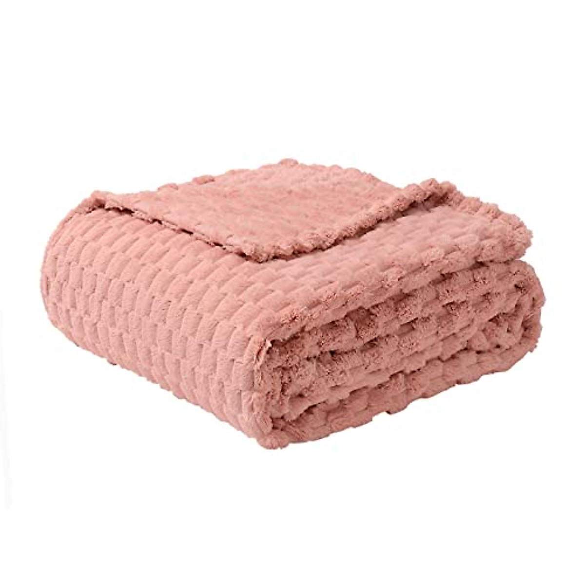 FY FIBER HOUSE Fleece Throw Blanket for Couch 300GMS Super Soft Plush Fuzzy Blankets Lap Blanket for Office Sofa, 50x60 Inches, Pink