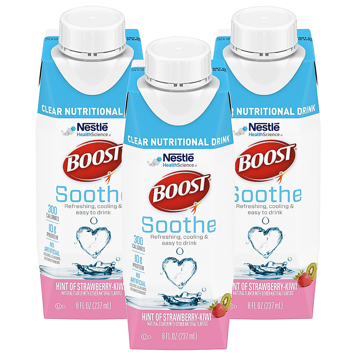 Boost Soothe Clear Nutritional Drink (Strawberry Kiwi, 8 Fl Oz (Pack of 3))
