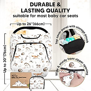 KeaBabies Diaper Bag Backpack and Car Seat Cover for Babies - Waterproof Multi Function Baby Travel Bags - aby Car Seat Canopy for Spring, Autumn, Winter - Universal Stretch Fit Car Seat Cover