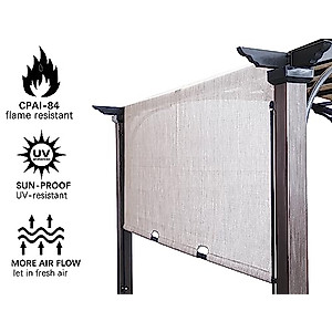 SCOCANOPY Replacement Sling Top for Lowe's Allen + roth 10 ft x 10 ft Freestanding Pergola Sold at Lowe's, L-PG152PST-B (Size: 200" (L) x 103" (W)),Light Grey