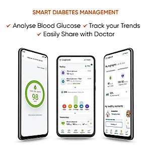 DARIO Smart Glucose Monitor Kit | Test Blood Sugar Levels & Manage Diabetes, Testing Kit Includes: Glucometer with 25 Strips, 10 Sterile lancets (Lightning Adapter - For iPhones Up To 14 Only)