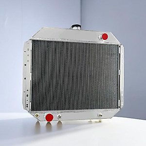 ReadyCool 4 Row Core Aluminum Radiator for 1966-1979 Ford F100 F150 F250 F350 Bronco Trucks Pickup V8 Chevy Engine, 66 67 68 69 70 71 72 73 74 75 76 77 78 79 Downflow Radiators