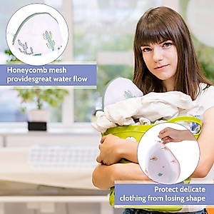 cobee 3 Pack Bra Washing Bag For Laundry, Printed Pattern Mesh Wash Bag For Bras, Non-Deform 3D Bra Washer Protector for Washing Machine