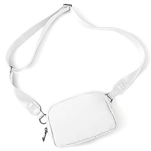 ODODOS Crossbody Bag with Adjustable Strap Small Shoulder Pouch for Workout Running Traveling Hiking, White