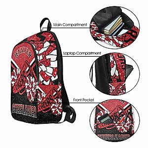 MyPupSocks Personalized Waterproof Elementary Backpack Personalized School Bags Cheerleaders for Teens with Name Text Customize School Bag Backpack