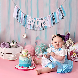 Alice in Wonderland One High Chair Banner Alice Wonderland First Birthday High Chair Banner Girl,onederland 1st Birthday Girl One High Chair Banner.alice in Wonderland Tea Party First Birthday
