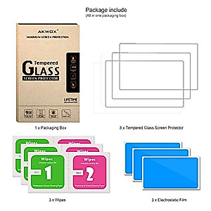 [3-Pack] Tempered Glass Screen Protector for Fujifilm X100T X100F X-E2 X-E2S Camera, Akwox [0.3mm 2.5D High Definition] 9H LCD Protective Cover,Anti-Scratch, Bubble-Free