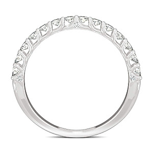 14K White Gold 2mm Round Moissanite Trellis Wedding Band-size 7 0.45cttw DEW by Charles & Colvard