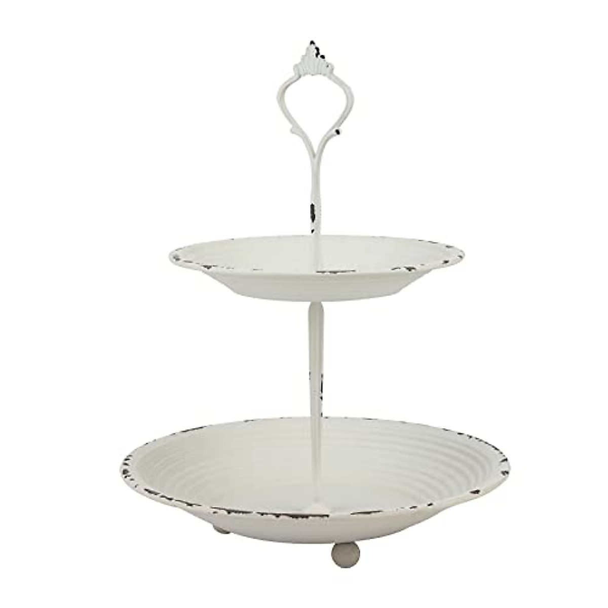 Stonebriar 2 Tier Trinket Tray with Attached Handle, 9.8", 9.8 x 7.6