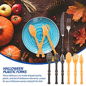 DOITOOL Serving Spoons 2 Set Halloween Salad Spoons Skeleton Hands Salad Tongs Halloween Kitchen Tableware Set Halloween Spoon Salad Tong for Home Party Kitchen (Black, Orange) Skeleton Hands