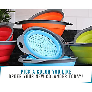 Say Goodbye to Clunky Colanders: 2-Piece Silicone Collapsible Colander Set by Comfify™- Compact, Convenient, and Ideal for Any Kitchen