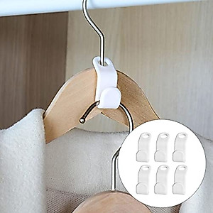 Prettyia 6X Heavy Duty Clothes Hanger Connector Connection Hook, Closet Space Saving Outfit Hangers Extender Clips Flocking Coat Hanger Extend Hook