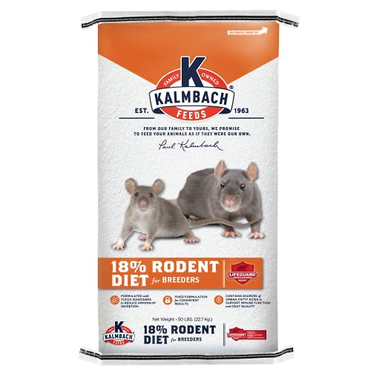 Kalmbach Feeds 18% Rodent Diet Cubed Feed for Rats and Mice in All Life ...