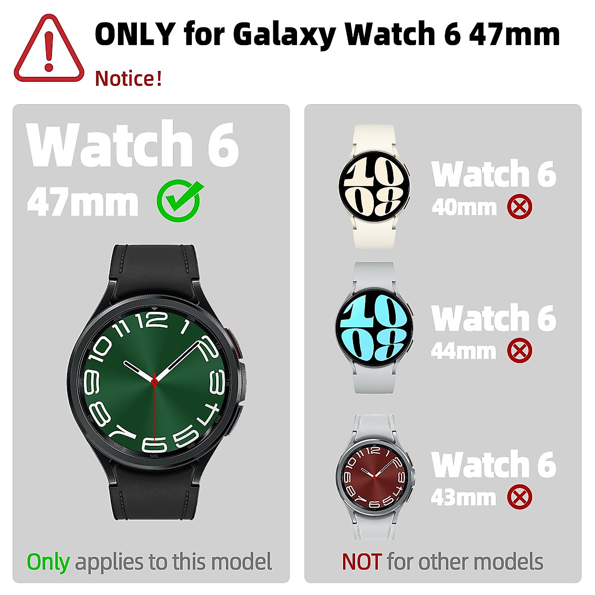 [4 Pack] for Samsung Galaxy Watch 6 Classic 47mm Screen Protector,Tempered Glass Screen Protector Protective Film Cover Accessories for Galaxy Watch 6 Classic 47mm (NOT for Other Models)