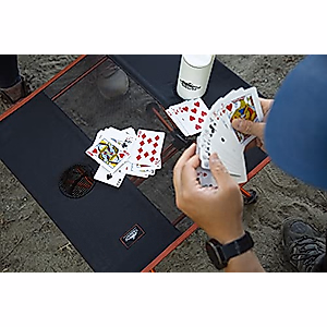 Cascade Mountain Tech Ultralight Camp Table - Lightweight for Backpacking, Camping, Sporting Events, Beach, and Picnics with Carry Bag - Black/Orange