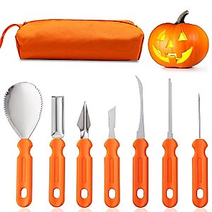 NWESTUN Halloween Pumpkin Carving Kit Tools, Professional Heavy Duty Carving Set, Stainless Steel Pumpkin Carving Set, Halloween Pumpkin Carving Tools-Gift for Halloween(7PCS)