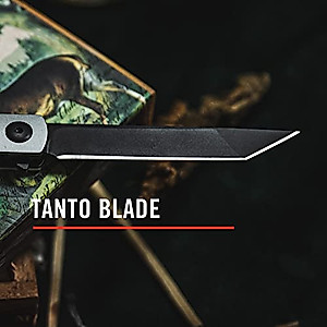 Coast Founder's Collection SELECT LX502, Gentleman's EDC Folding Pocketknife, Tanto Blade, Flipper Tab, Liner Lock, Two Position Pocket Clip, Black 9Cr18Mov Stainless-Steel, Silver