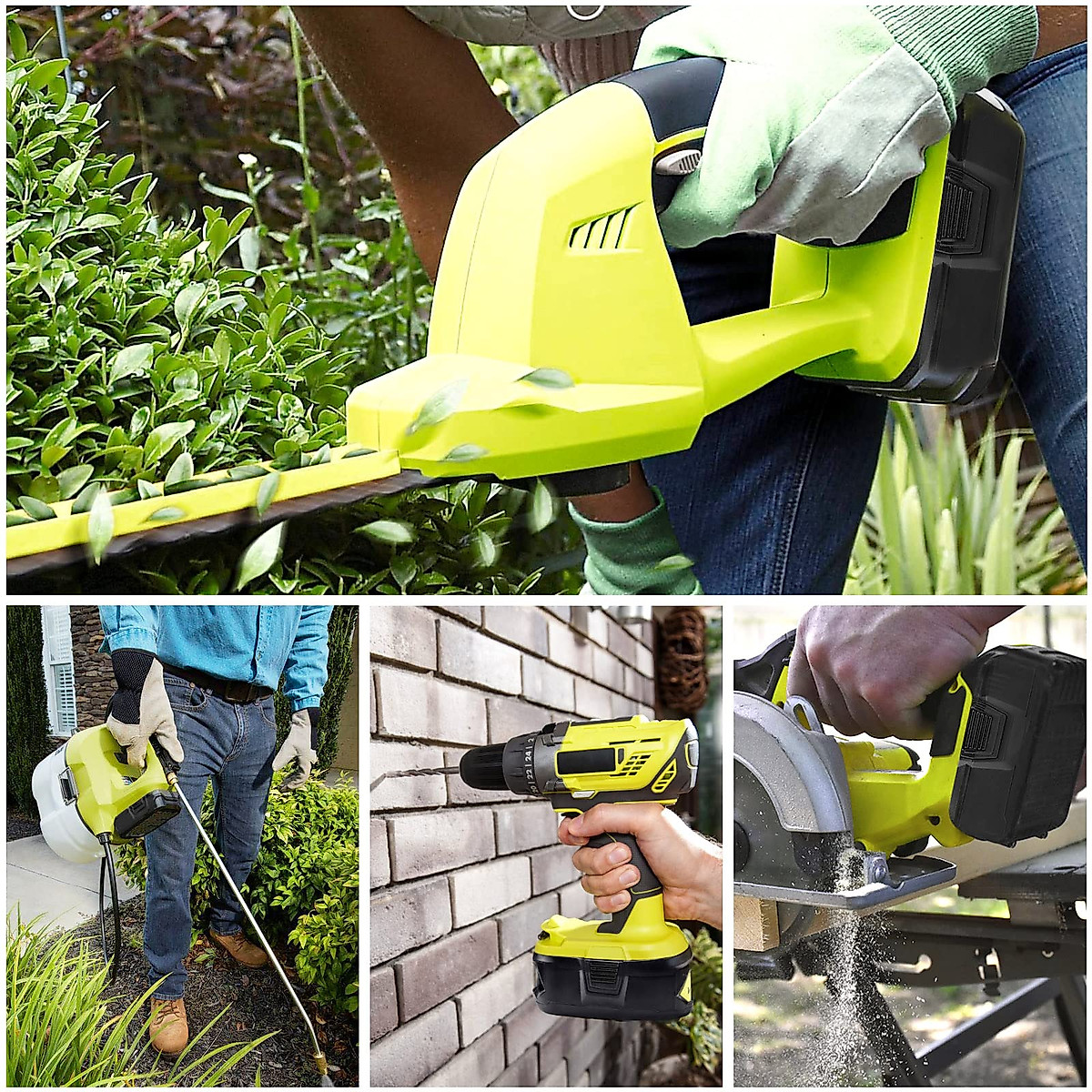 ARyee 5.0Ah 18V P108 Replacement Battery for Ryobi One+ Cordless Tool Lithium P102 P103 P105 P107 P108 P109 P122 P100 RB18L50 RB18L25 RB18L15 RB18L40 (2)