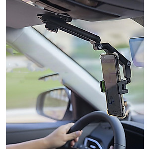 Kevaby Phone Holder-Kevaby Rotatable and Retractable Car Phone Holder,Sun Visor Phone Holder for Car, Multifunctional 360,Rotatable and Retractable Car Phone Holder Visor,Multifunction Holder (B2)