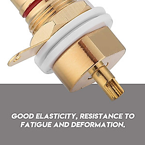2 Pcs Terminal Gold Plated Copper Panel Mount Female Jack Terminal Socket Audio Connector