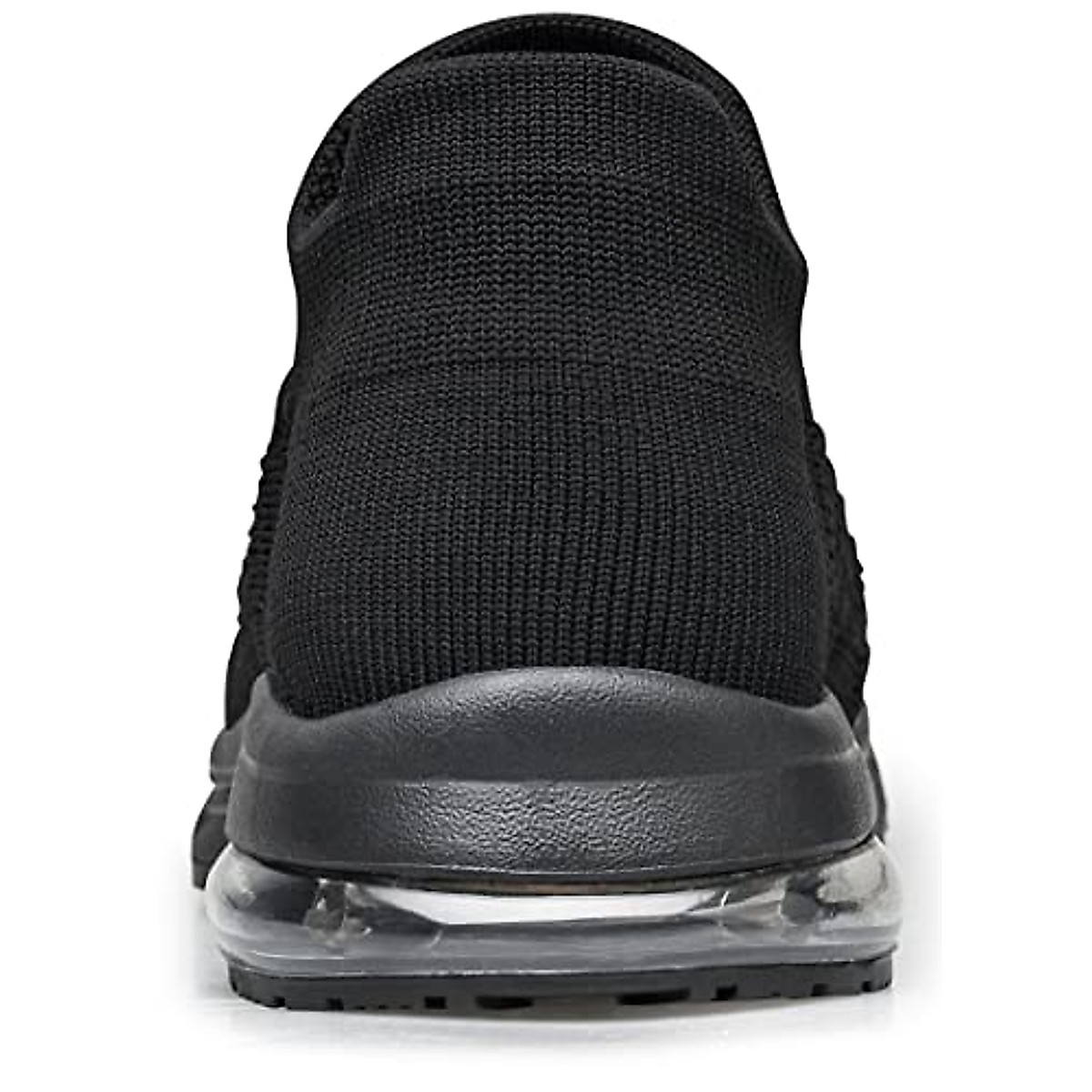 vibdiv Women Sneakers Fashion Walking Shoes Slip-on Air Cushion Lightweight Breathable Comfortable, Full Black 8