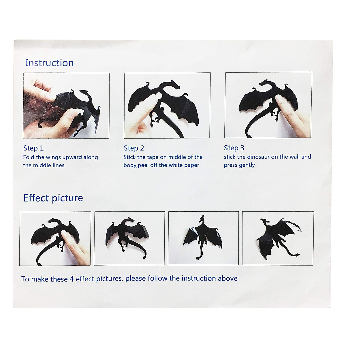 Honbay PVC 3D Dragon Decorative Wall Decals Wall Stickers for Home Wall Decoration