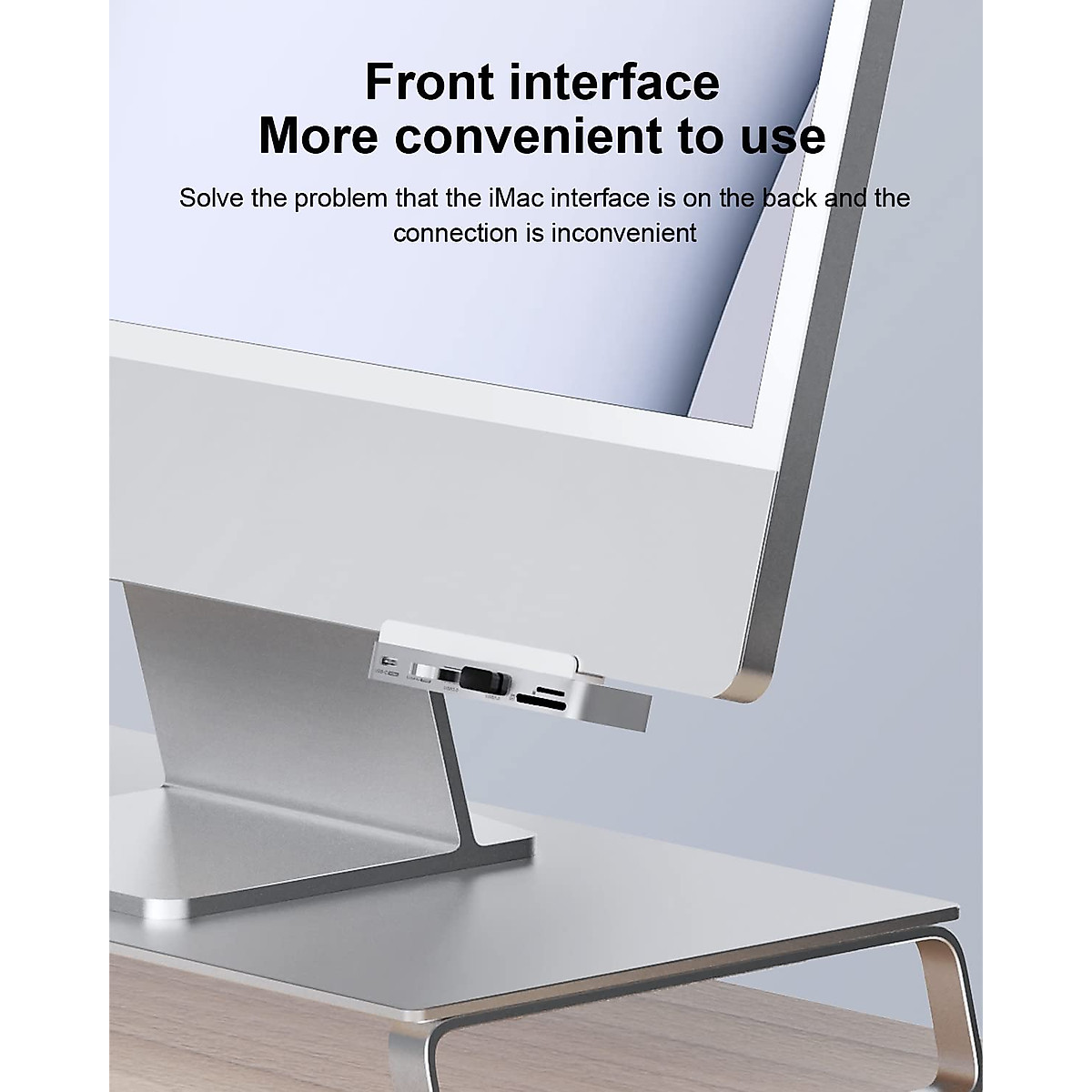 Hagibis iMac Hub with USB C 3.1, USB 3.0 Ports and SD/Micro SD Card Reader, USB-C Clamp Hub USB C Docking Station for 2021 iMac 24 inch (Without HDMI)