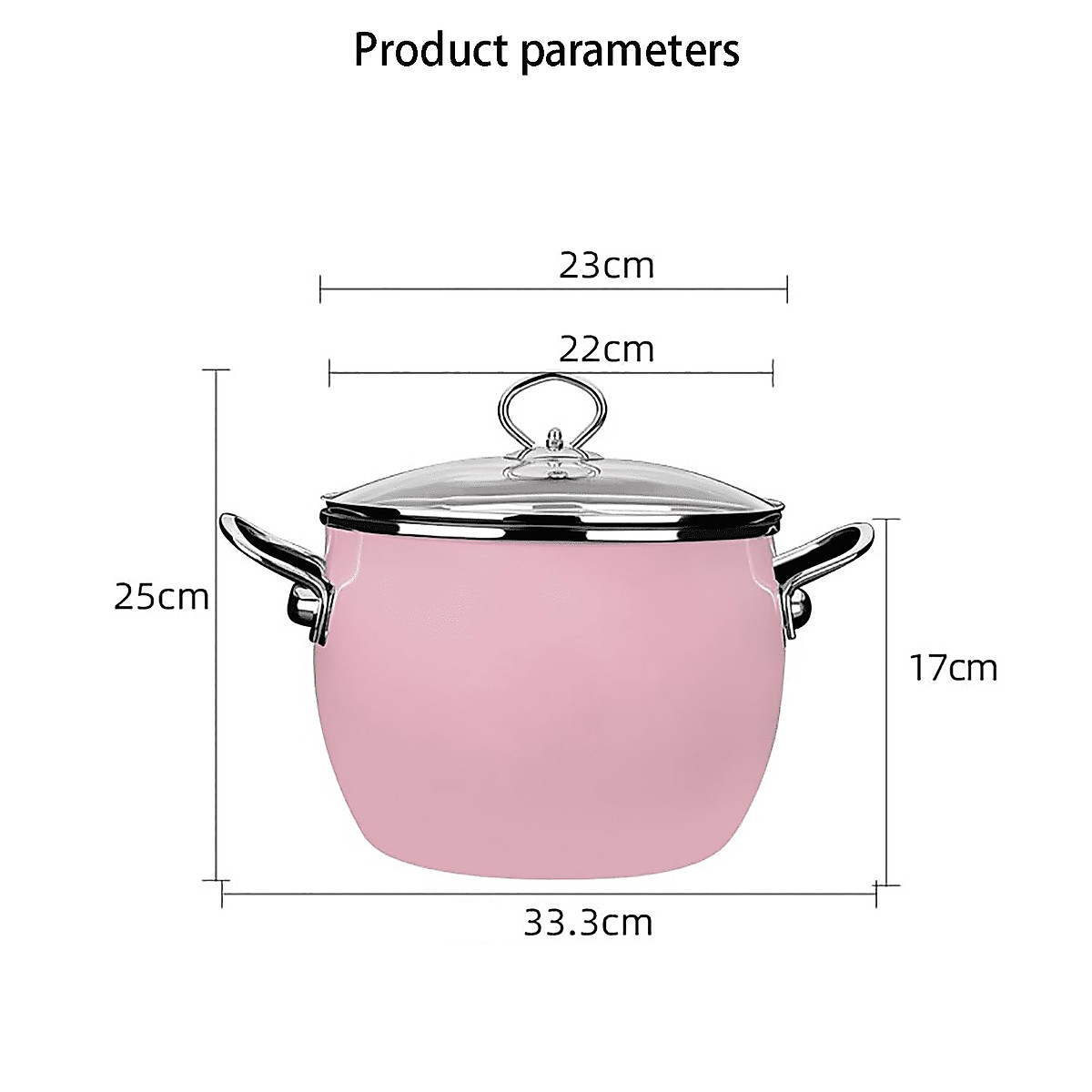GFHVDC Pasta Pot Nonstick Cookware Enamel Stock Pot with Lid Large Cooking Pot Flat Bottom Stew Pot for Soup, Stew, Canning Induction Pasta Pot, for Stove Non Stick Soup Pot,Pink