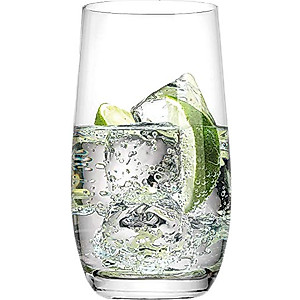 Godinger Highball Glasses, Tall Beverage Glass Cups, European Made - 16oz, Set of 4