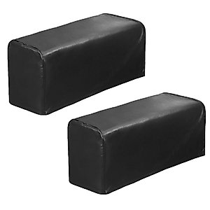 HAPYLY Set of 2 PU Leather Sofa Armrest Cover Anti-Slip Waterproof Furniture Armrest Protector Armchair Slipcovers for Recliner Sofa Chairs (Black)