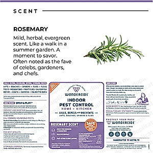 Wondercide - Indoor Pest Control Spray for Home and Kitchen - Ant, Roach, Spider, Fly, Flea, Bug Killer and Insect Repellent - with Natural Essential Oils - Pet and Family Safe — Rosemary 32 oz