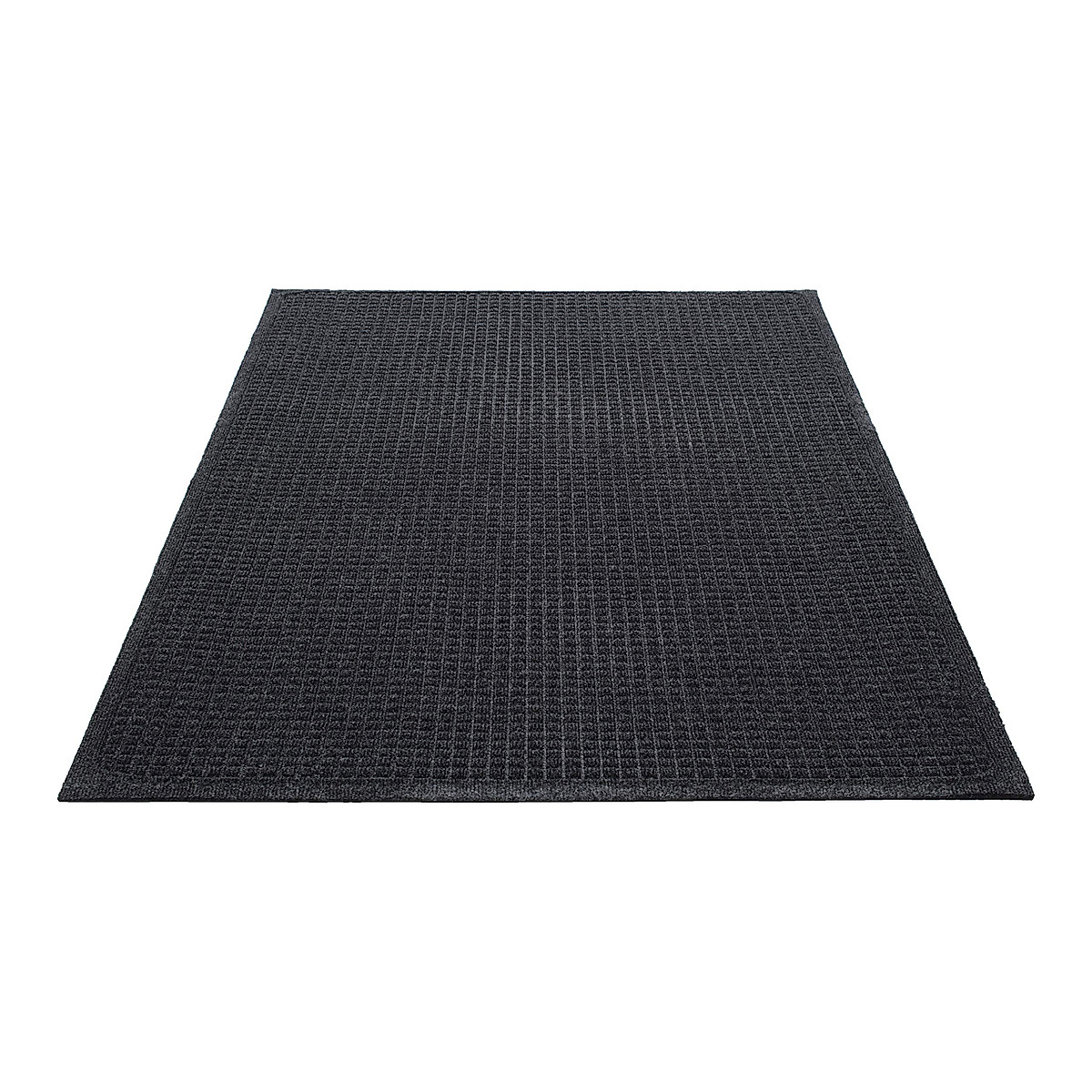 Guardian Floor Protection EGDFB030504 EcoGuard Diamond Indoor Wiper Floor Mat, Recycled Plactic and Rubber, 3" Length, 5' Width, Charcoal Black