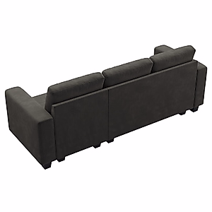 Belffin Velvet Modular Sofa Couch 3 Seater Sofa Couch for Living Room Grey