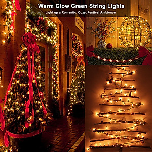 BrizLabs Clear Christmas Lights Outdoor 300 Count 69.6ft Incandescent Christmas Lights Connectable Warm White String Lights UL Certified Xmas Mini Lights Green Wire for Indoor Tree Holiday Party Decor