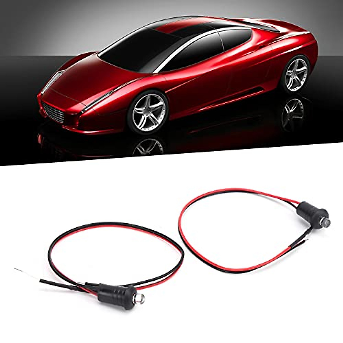 2Pcs Fake Alarm Lamp Blue Light Modification Universal 12V Vehicle Accessories Blinking LED Security Warning Lamp for Car-s Boats RVs Motorcy