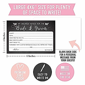50 Floral Wedding Advice Cards - Wedding Guest Book Alternative, Bridal Shower Games For Guests , Wedding Card Boxes For Reception, Advice Cards For the Bride and Groom, Wedding Games For Guests